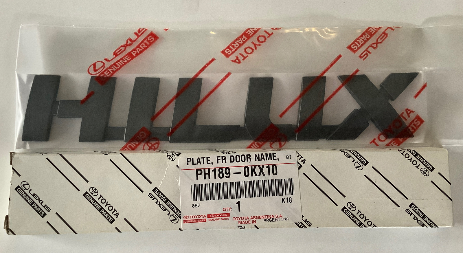 toyota HILUX badge genuine (dark grey) for tailgate/ door panel 2015 ...