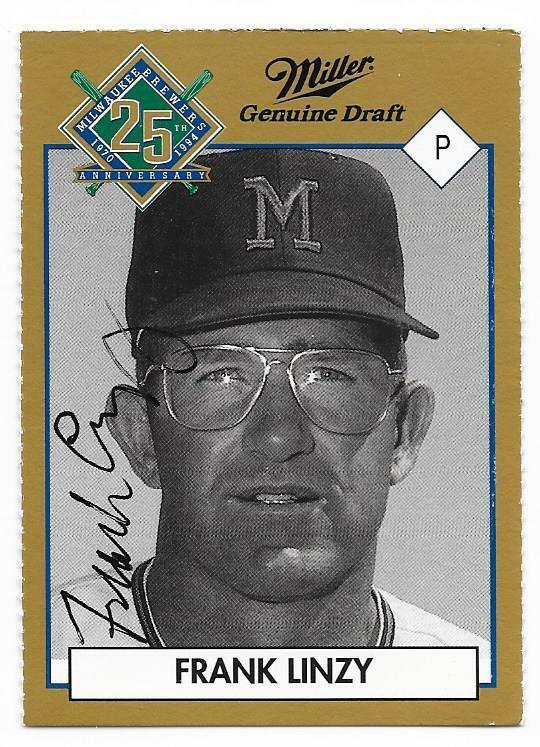 FRANK LINZY 1994 25TH ANNIVERSARY MILLER BREWING AUTOGRAPHED SIGNED ...
