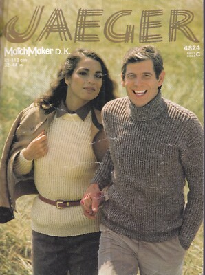 Jaeger Original Retro His 'N' Hers Knitting Pattern #4824 Sweater Round ...