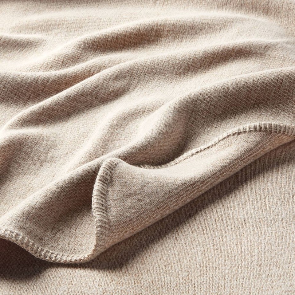 Full/Queen Brushed Cotton Blanket Solid Khaki - Threshold | eBay