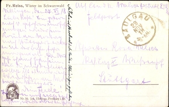 Artist Postcard Reiss, Fritz, Winter in the Black Forest - 4569128 | eBay
