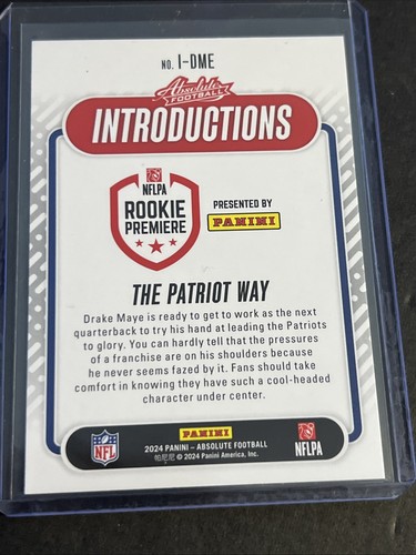 Drake Maye 2024 Absolute Introductions NFLPA Rookie Premiere # I-DME | eBay