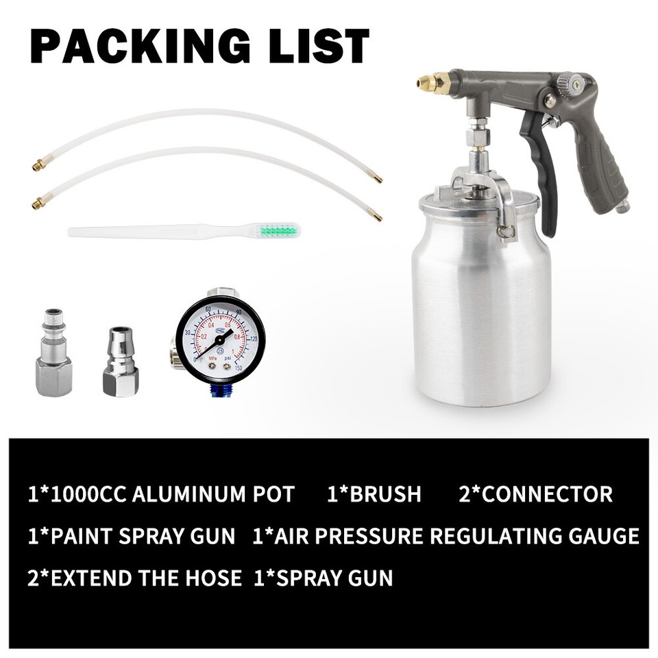 Undercoat Spray Gun with Suction Cup Auto Undercoating Truck Bed Liner ...