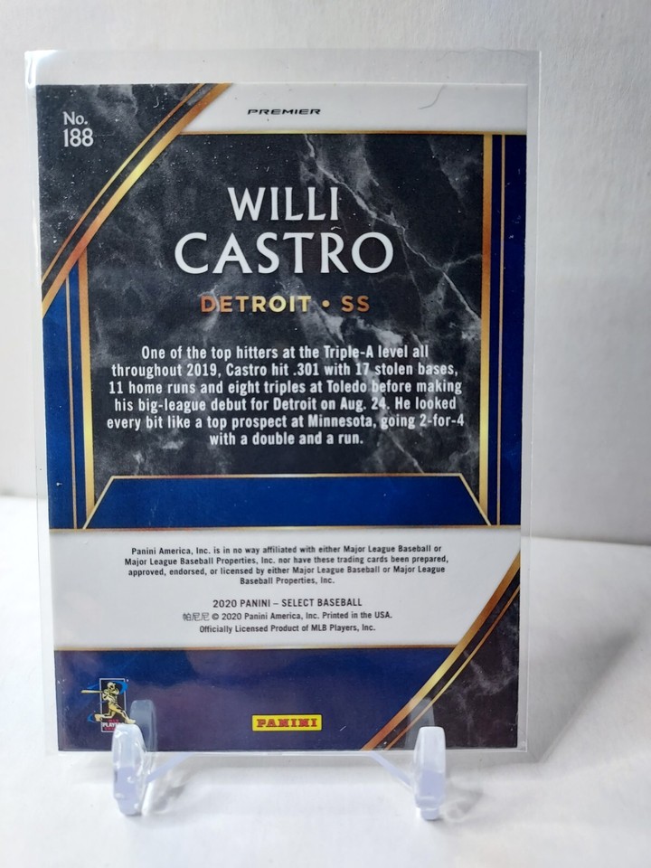 2020 Select #188 Willi Castro Premier Rookie Card Detroit Tigers | eBay