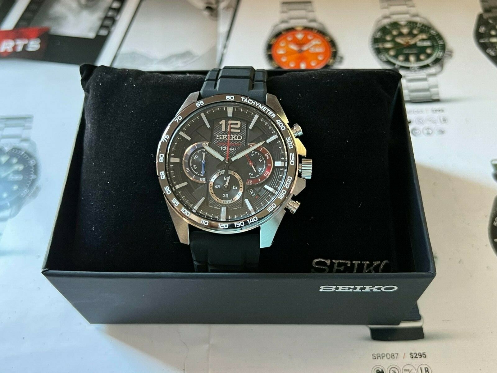 SEIKO SSB347 QUARTZ Men's Chronograph silicone strap SSB347-NEW | eBay