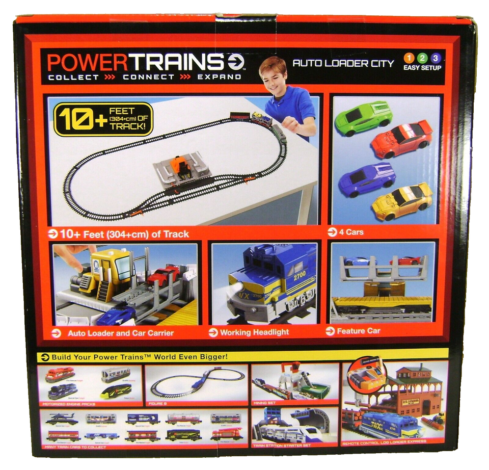 Power Trains AUTO LOADER CITY Toy Train Set 24 Pcs RARE Jakks Pacific ...