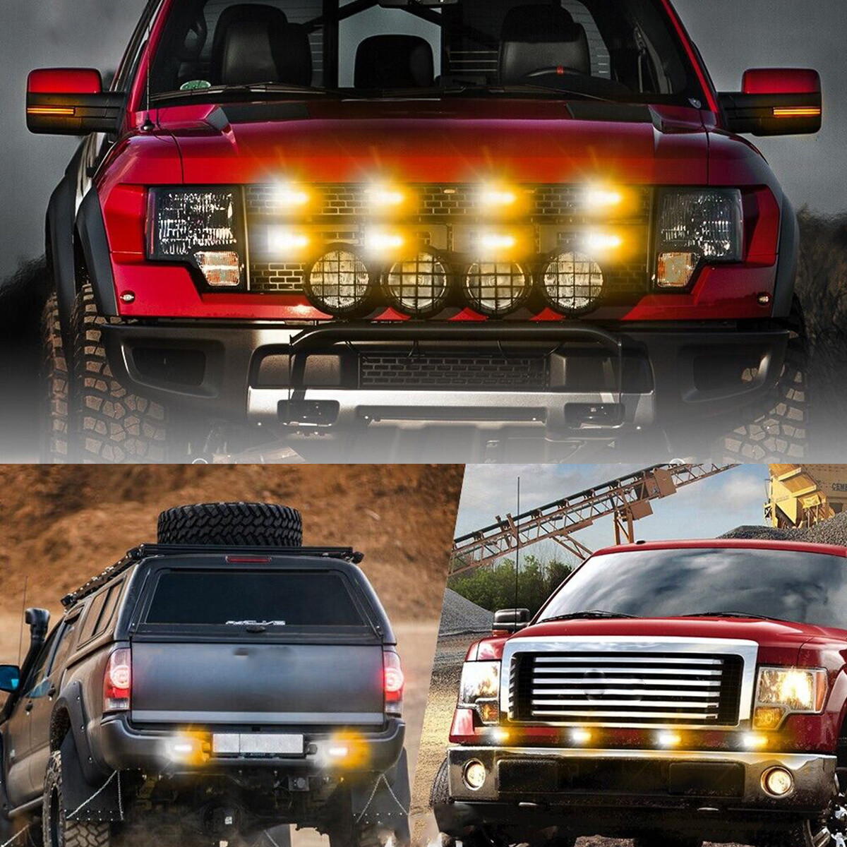 12 LED Flashing Lights OPP ULITE White Red Led Strobe Lights For Trucks ...