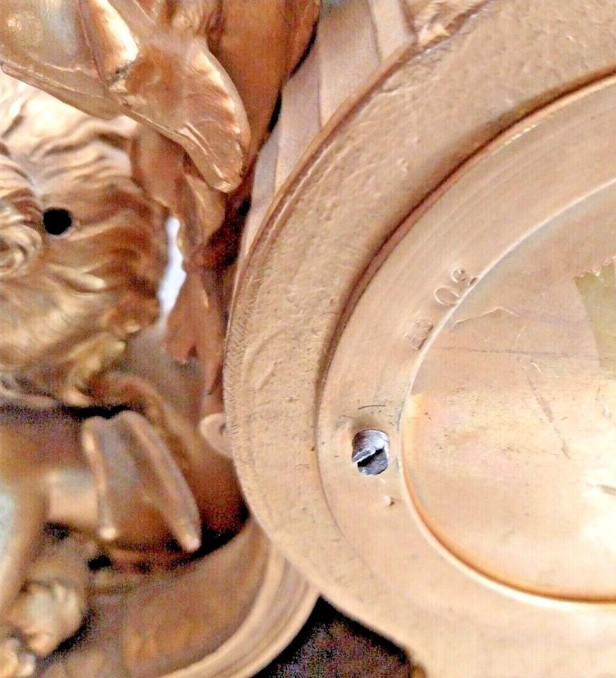 Antique P. H. Mourey Gilt Metal Mantel Clock With Porcelain Dial ...