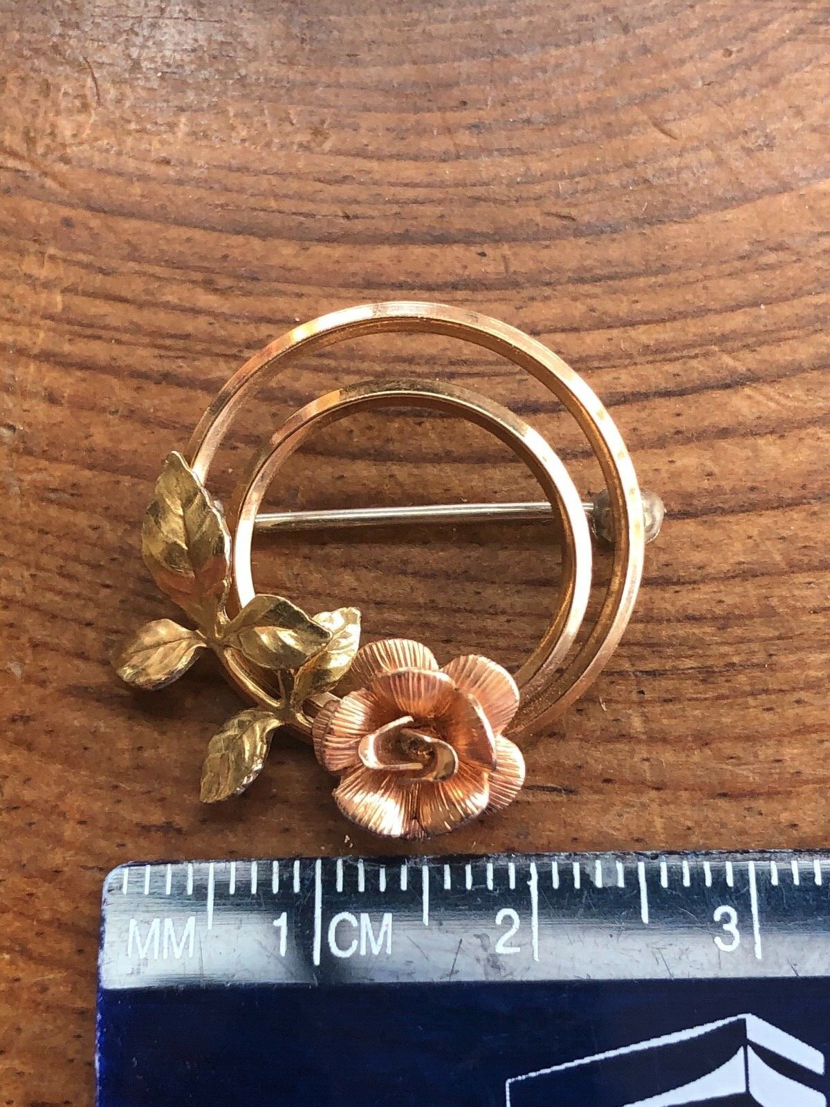Signed KREMENTZ Vintage ROSE Flower BROOCH Pin - Gem