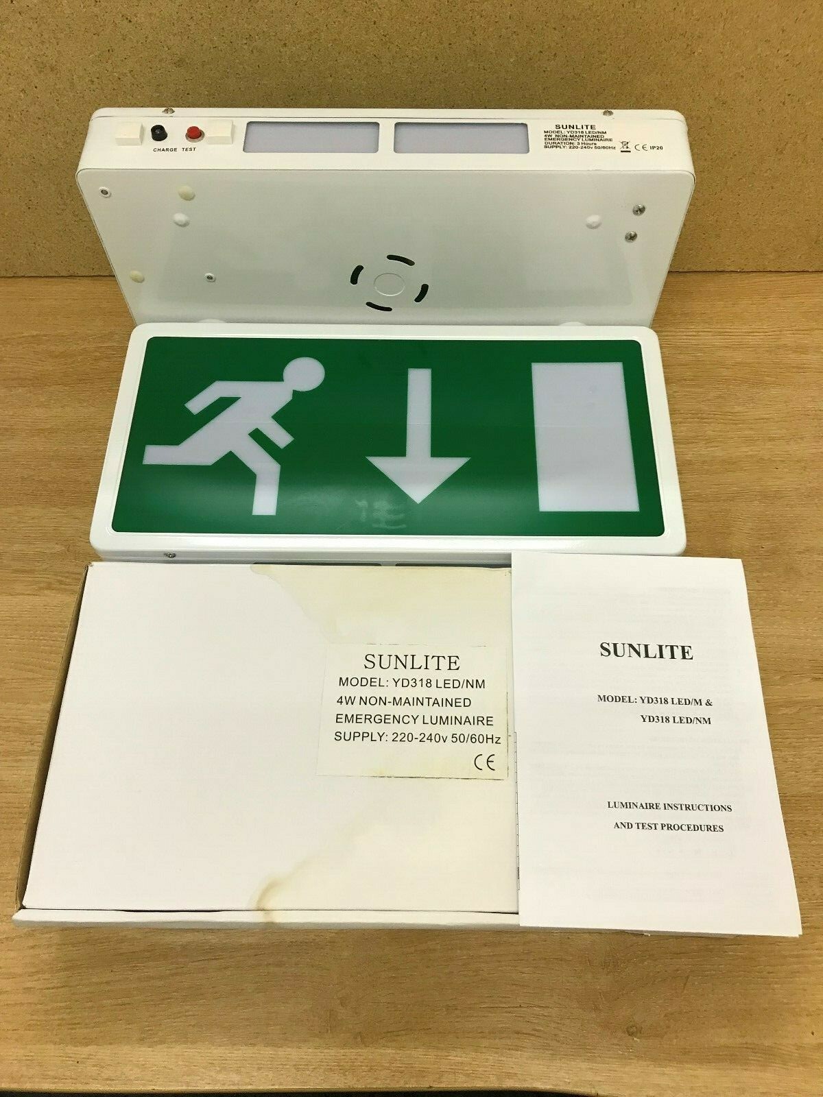 1 x Sunlite YD318 LED/NM Emergency Luminaire 4W Non-Maintained 220-240v ...