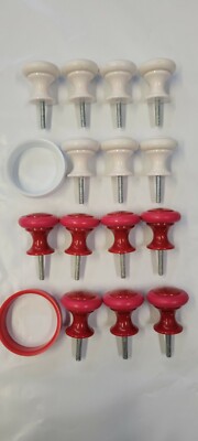 Bumper Pool Post - Small Size - Set of 7 White and 7 Red with Goalie ...
