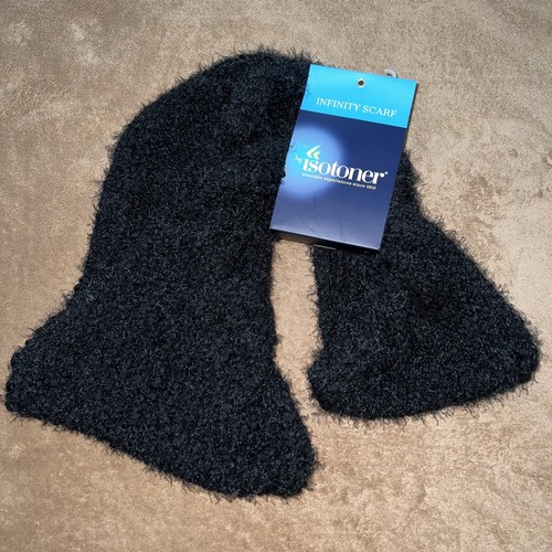 Isotoner Women's One Size Jet Black Cozy Knit Infinity Scarf NWT | eBay