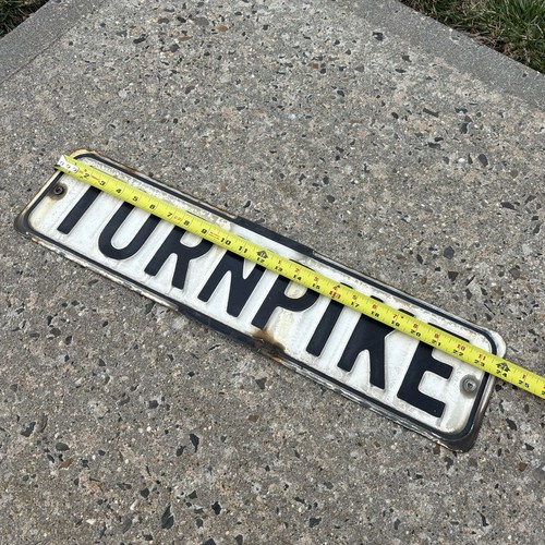 Vintage Embossed Steel TURNPIKE Road Street Sign | eBay