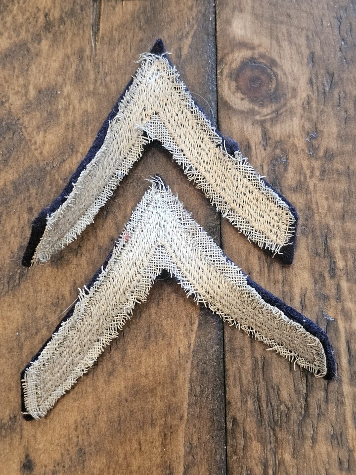 WWII US Army Dark Blue PFC Wool Matched Chevron Patch Set L@@K!!! | eBay