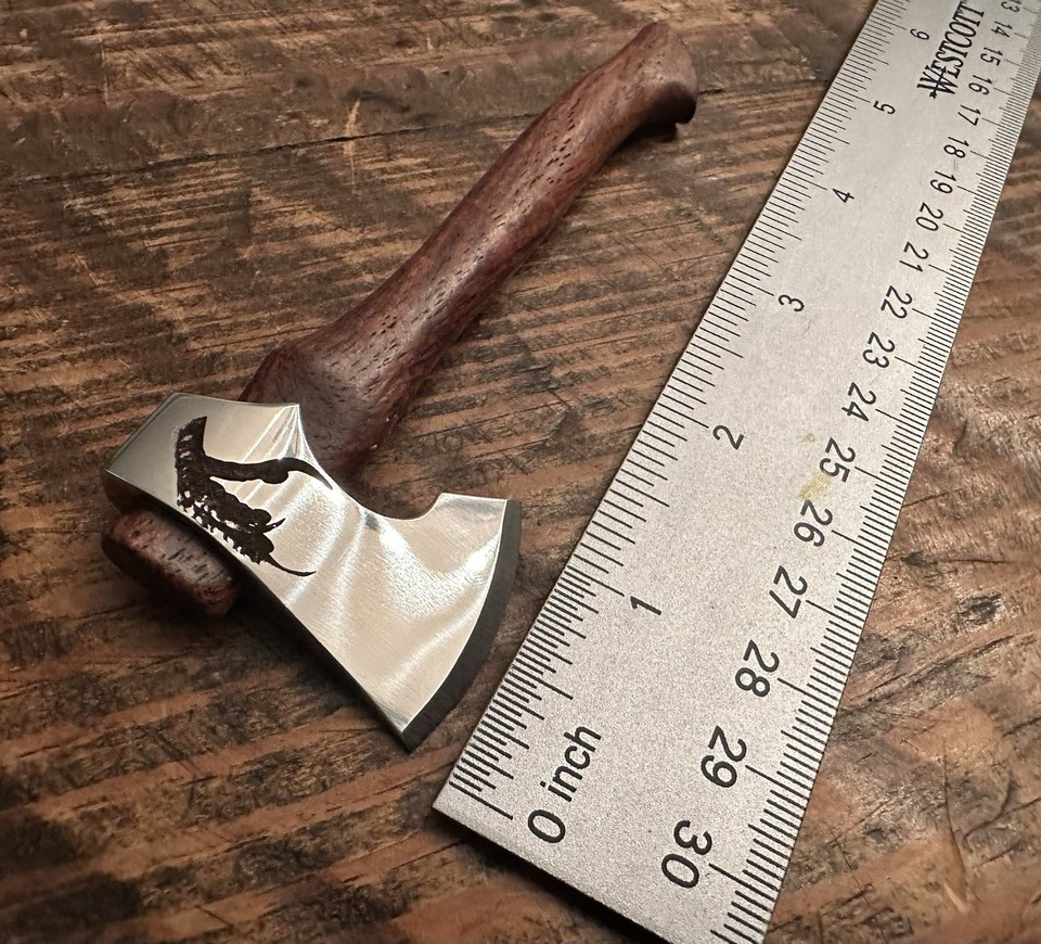 LIMITED Micro Mini Axe Tribute Black Raven Kelly Works Hatchet Package ...