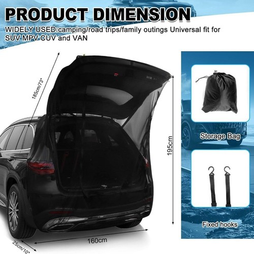 Tailgate Party Car Camping Screen Minivan Screen 160x195cm Size Easy To ...