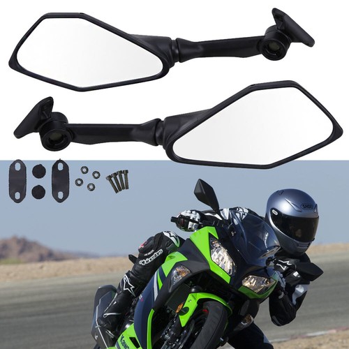 Black L & R Rear View Mirrors For Kawasaki Ninja ZX6R ZX636 2013 2014 ...