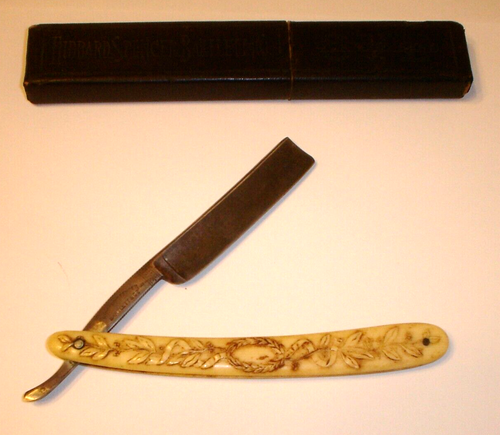 Hibbard Spencer Bartlett & Co. OVB Straight Razor w/ Box Ornate Handle ...
