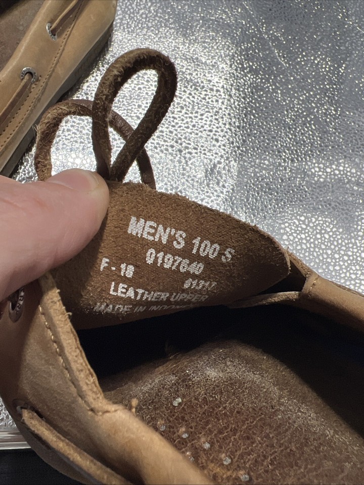 Sperry Top Side Boat Shoes Light Brown Leather Men Size 10 100s Preppy ...
