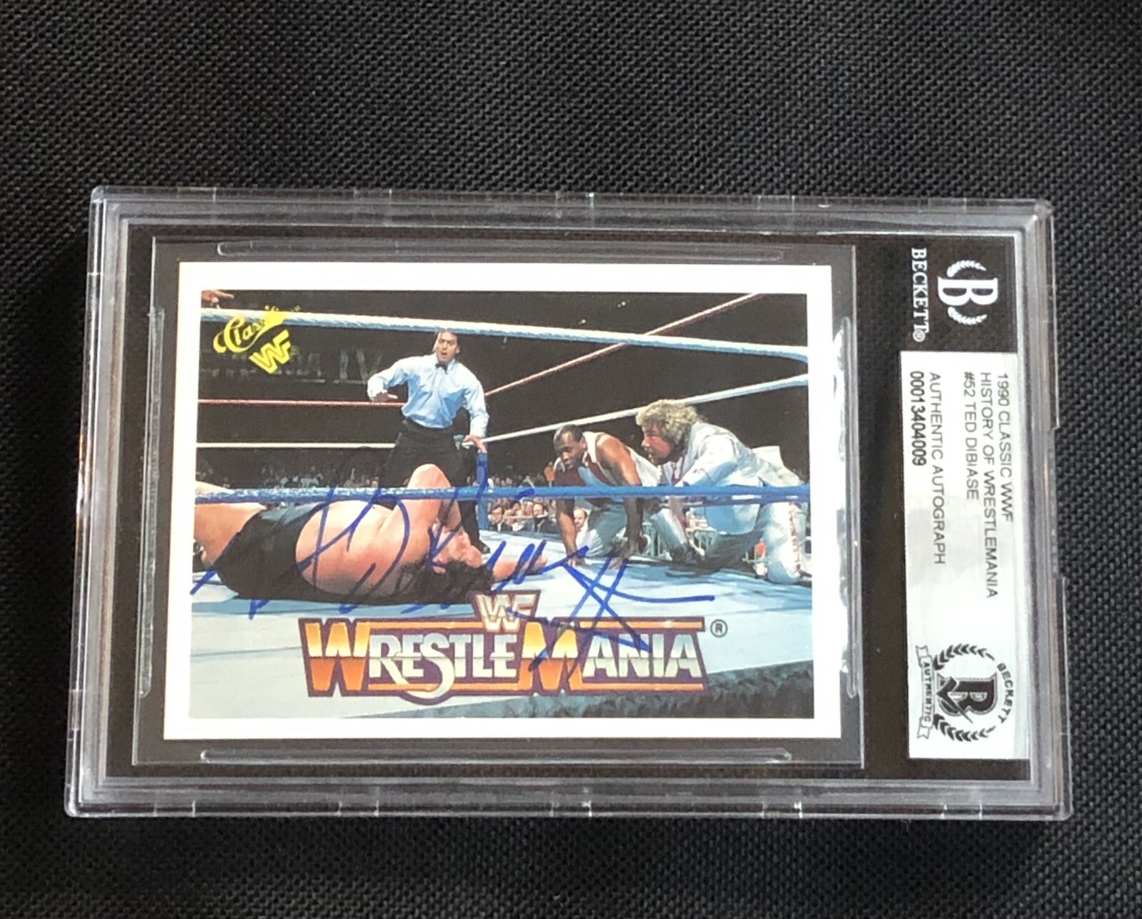 TED DiBIASE 1990 CLASSIC WWF WRESTLEMANIA SIGNED AUTOGRAPHED CARD BAS ...