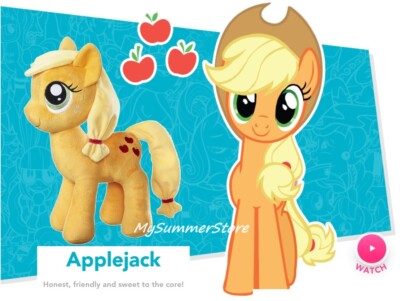 Hasbro My Little Pony APPLEJACK Cuddly Genuine Plush Toy 33cm Christmas ...