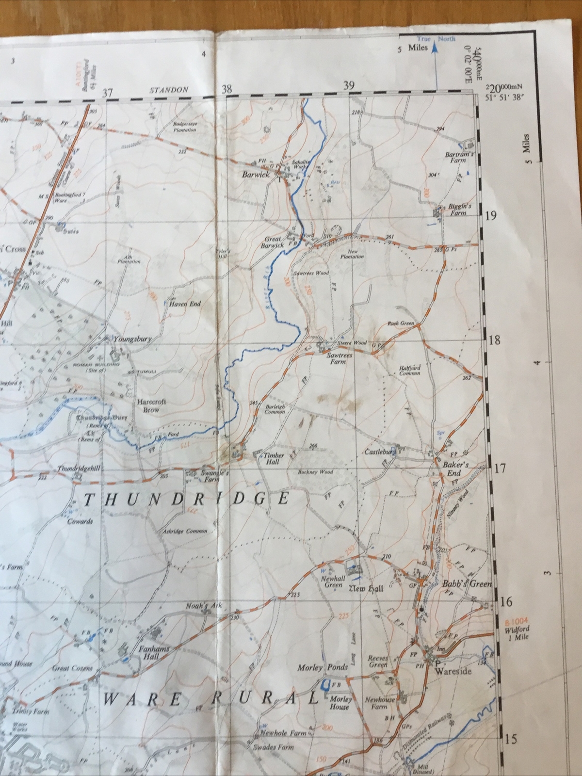 1976 Ordnance Survey First Series Map TL31 Hertford (inc Ware ...