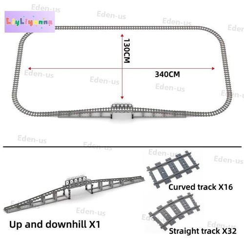 51*134inch City Rail Flexible Tracks MOC Kit Train Building Blocks Sets ...
