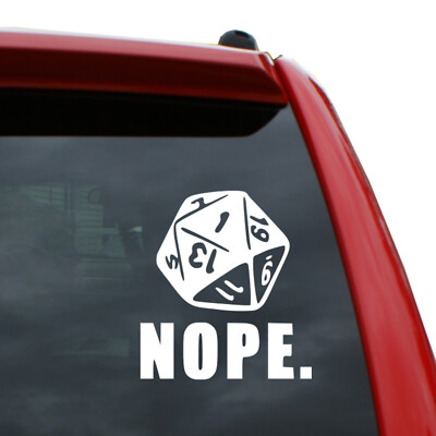 D&D / Tabletop gaming - Nope. Vinyl Decal | Color: White | 5" tall | eBay