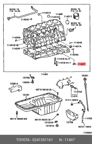 Genuine OE gasket, cylinder block oil hole, S241351161 for TOYOTA S2413 ...