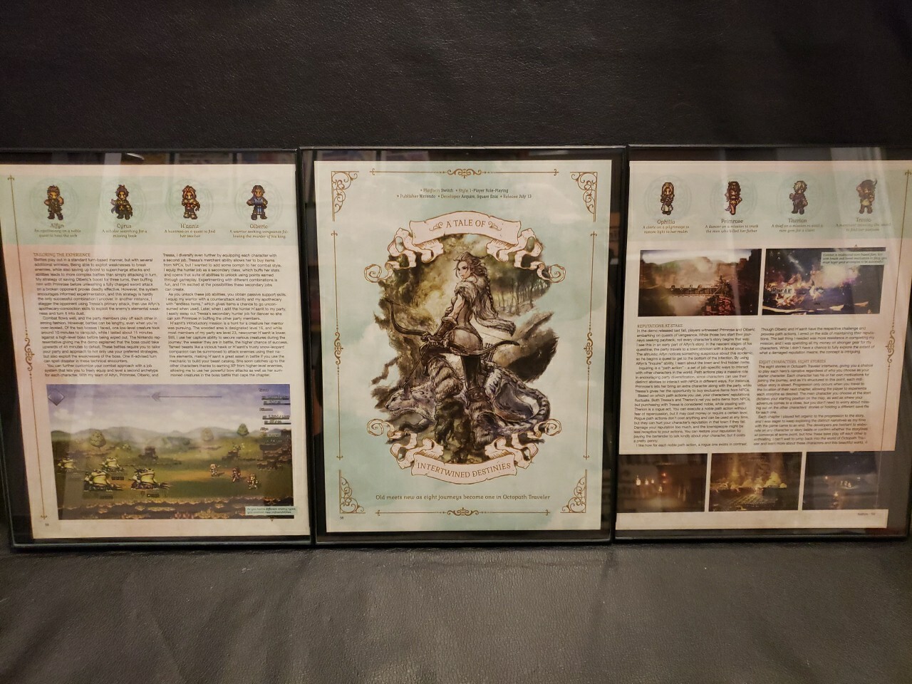 FRAMED 2018 Octopath Traveler Video Game Wall Art Triptych | eBay
