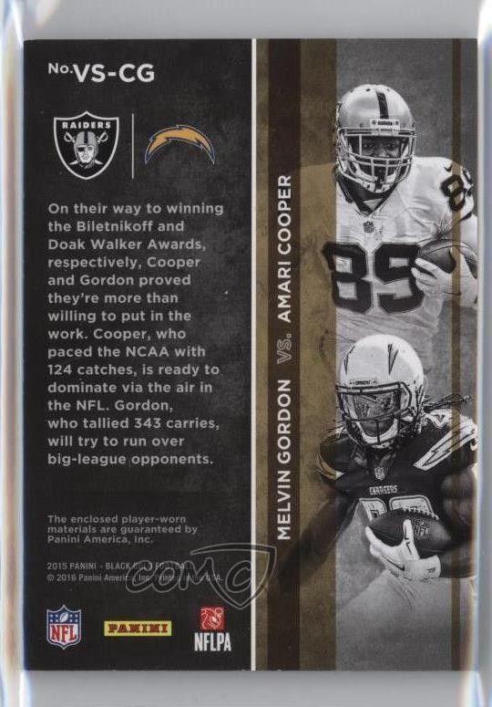 2015 Panini Black Gold VS /199 Amari Cooper Melvin Gordon #VS-CG Rookie ...