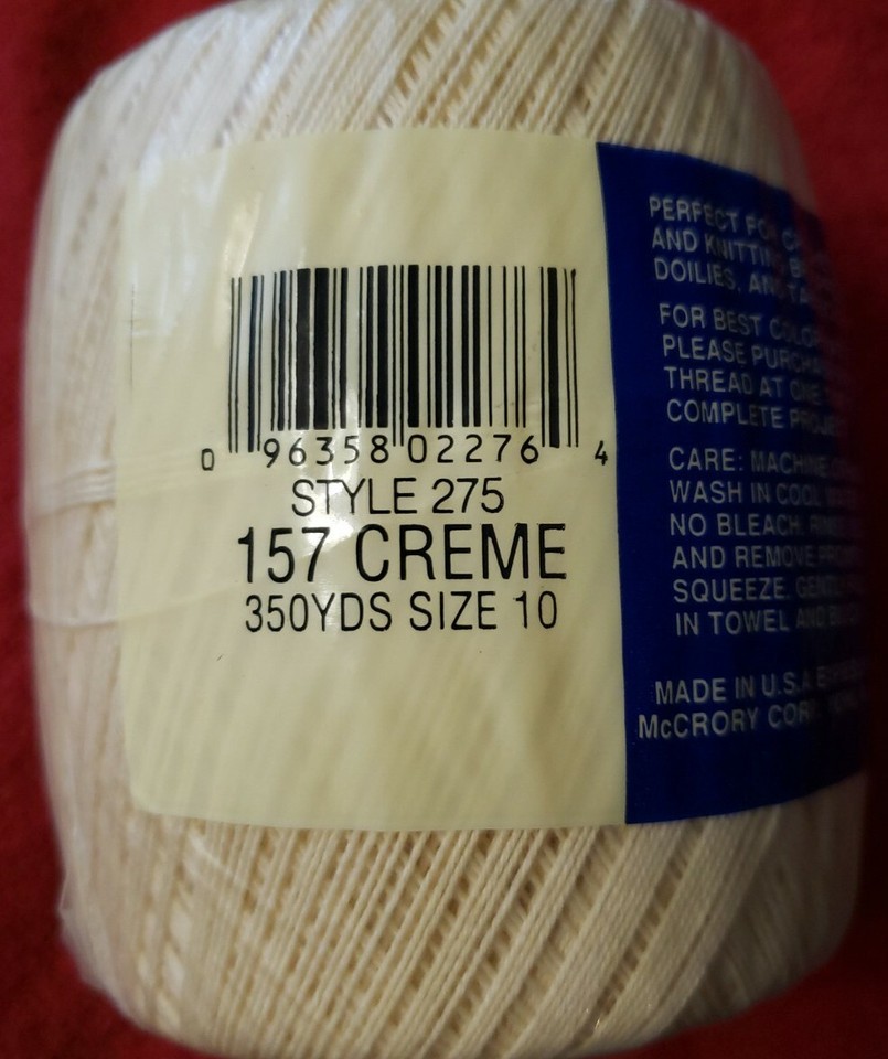 New, Prestige Cotton Crochet Thread, 350 Yds, Size 10, Creme Color ...