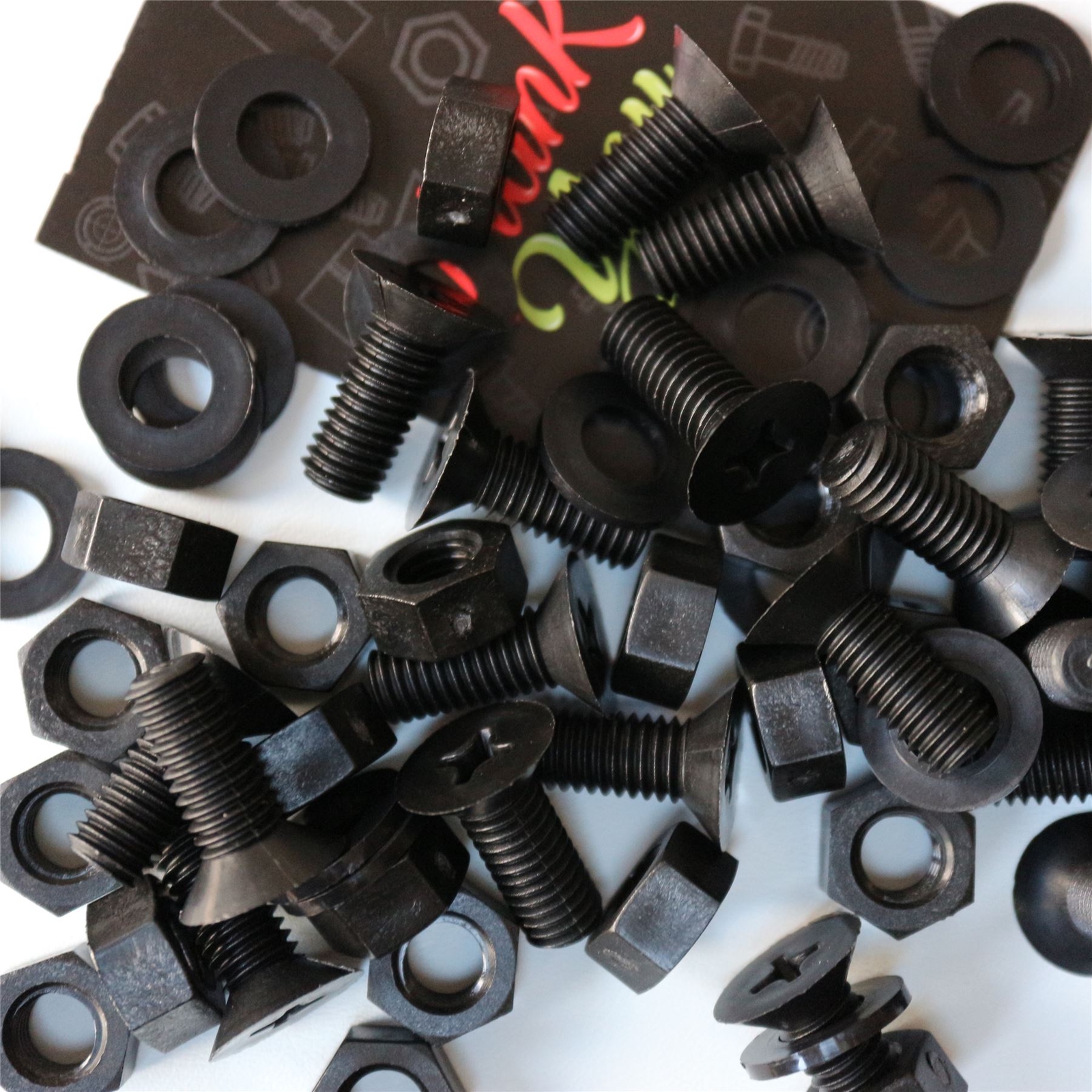 20x Black Countersunk Nuts & Bolts, Washers, M8 x 20mm, Anti-Corrosion ...