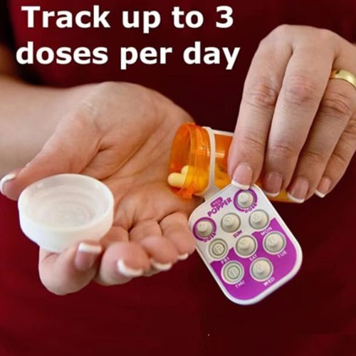 Pill Popper Medication Tracker and Reminder Reusable Pill Organizer ...
