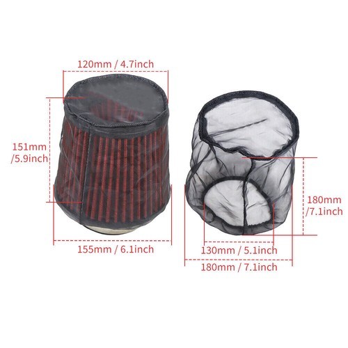 Universal 6" Cold Air Intake Filter Wrap Mesh Conical Sock Cover Dust ...