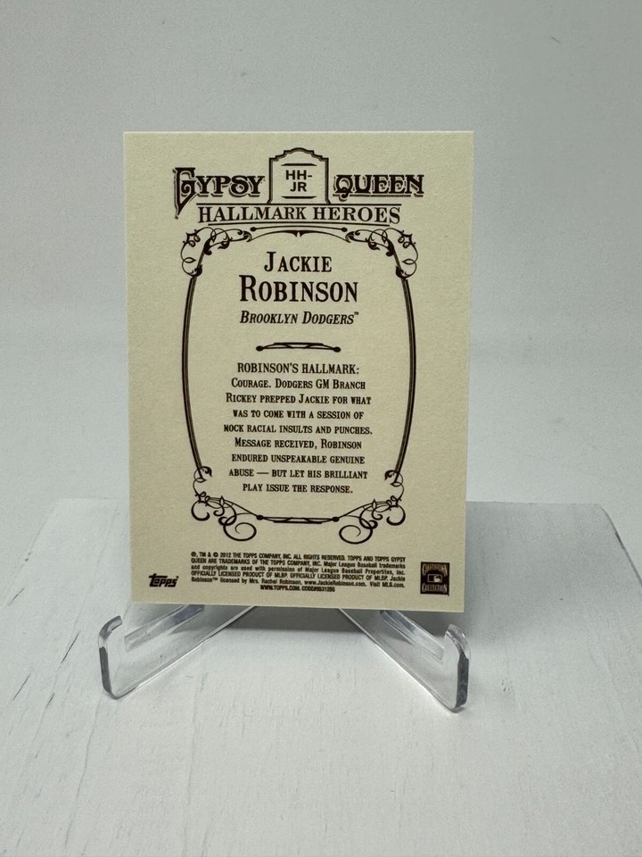 2012 Gypsy Queen Baseball Jackie Robinson Hallmark Heroes Card #HH-JR ...