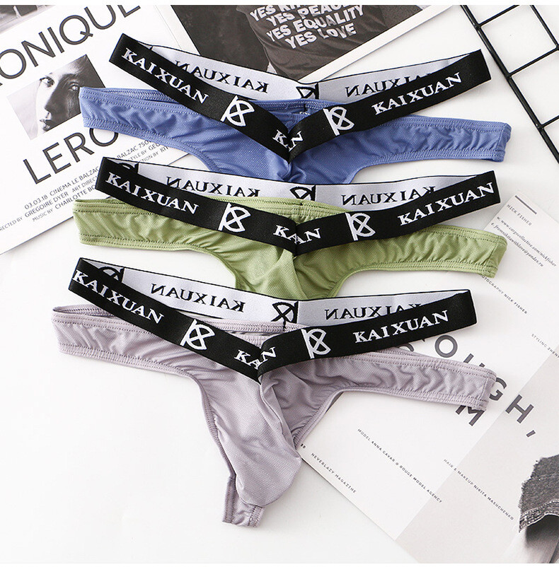 Men's Backless Ice Silk Thong Underwear Sexy T-Back Underpants and G ...