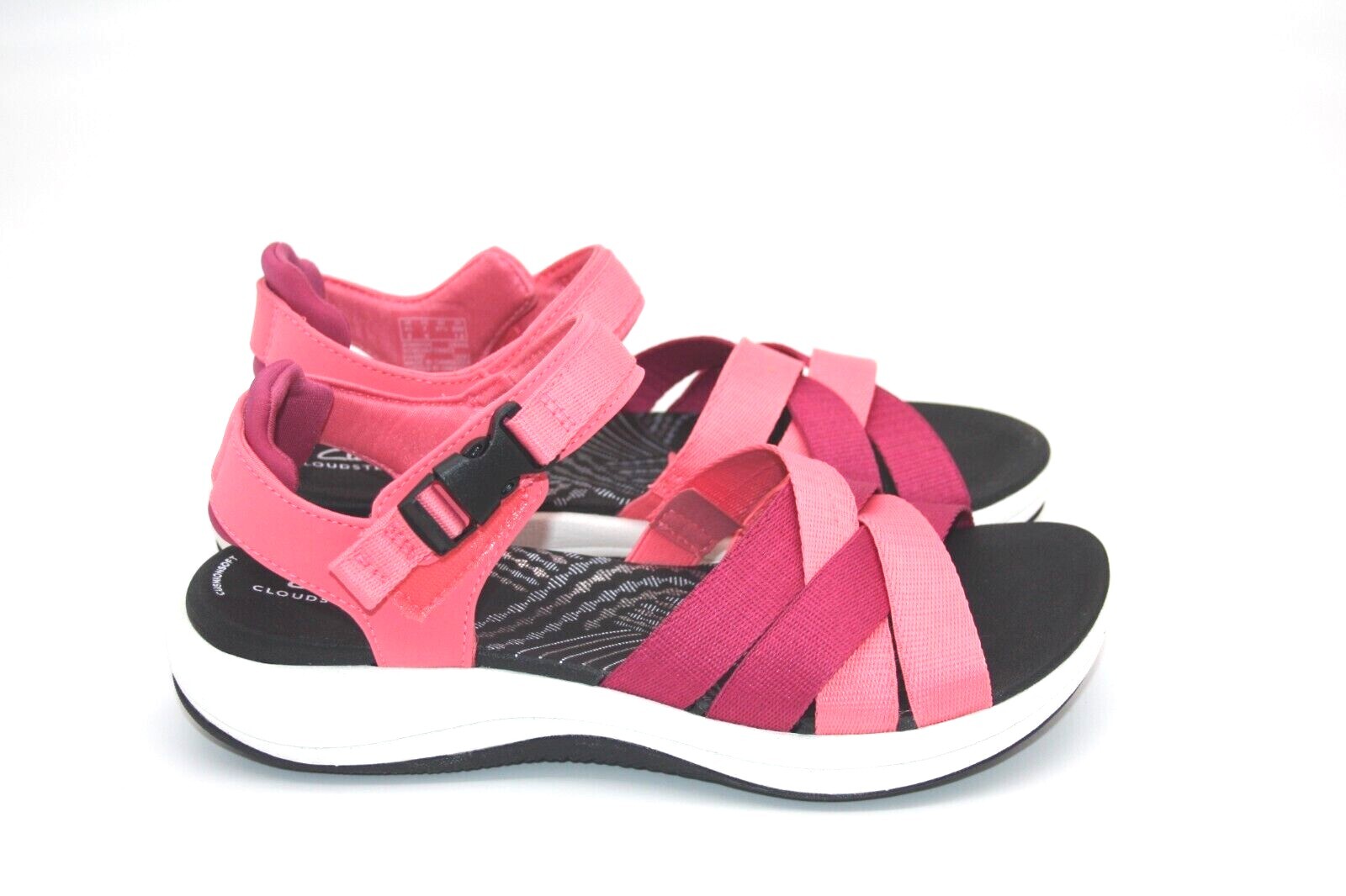 CLARKS Women's Cloudstepper Mira Tide Sandals 261-64566 BRIGHT CORAL ...