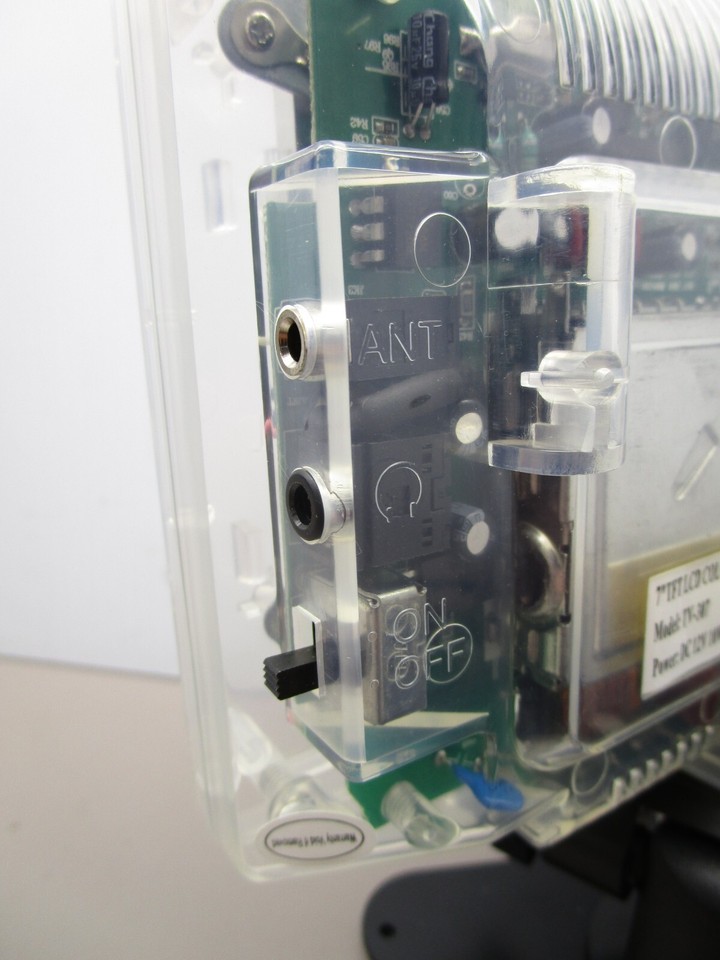 7" LCD Color TV Receiver 12V with AV Cables Clear Case For Prison Jail ...