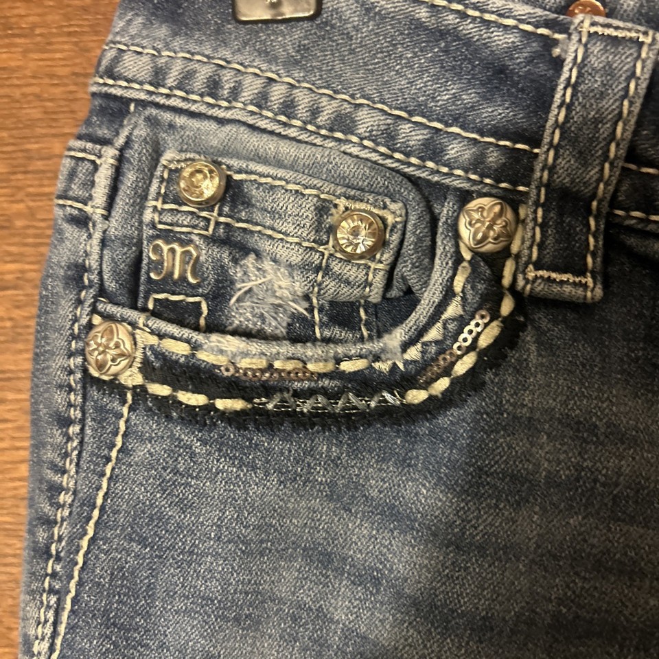 Miss Me Bootcut Jeans Women's Sz 25 W/ Destruction | eBay