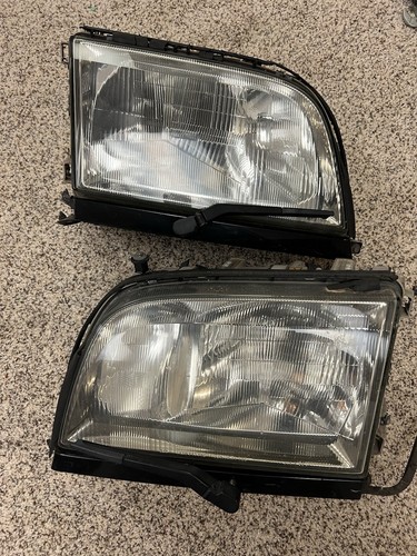 95-99 Mercedes W140 S500 S320 Headlights PAIR OEM Halogen with wiper ...