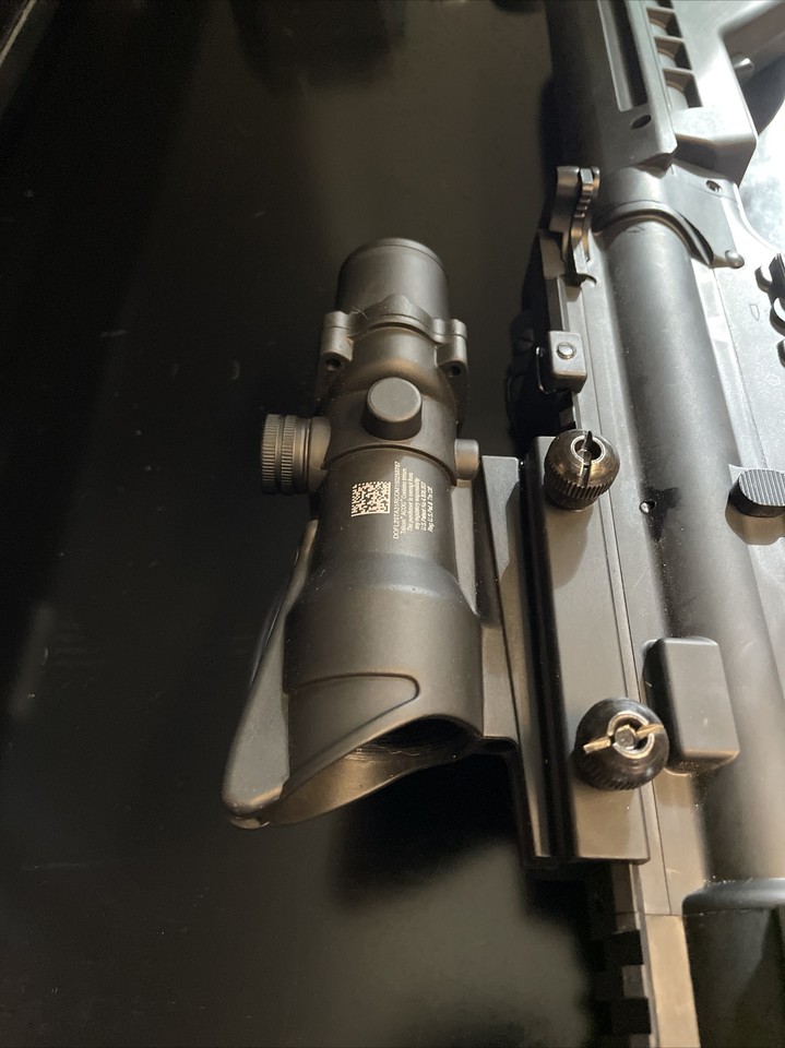 4x32 Fiber Optic Scope Chevron Reticle RED Weapon Sight ACOG Clone + 2 ...