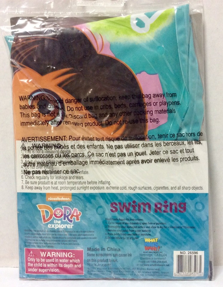 DORA the Explorer Inflatable SWIM RING Pool Float - NICKELODEON Ages 3 ...