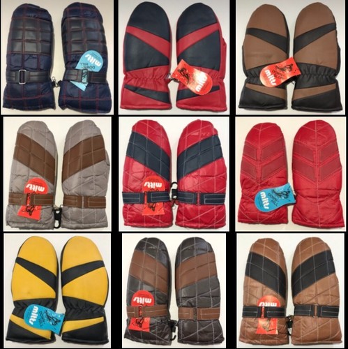 VTG 80s? WOMENS TIFFANI DOWN HILL SKI MITTS MITTENS NYLON VINYL WINTER ...