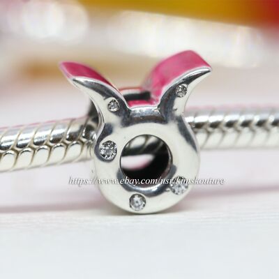 Authentic Sparkling Taurus Zodiac Reversible Sterling Silver Charm ...