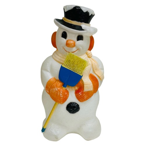 Poloron Vintage Snowman w/ Broom Illuminated 30" Blow Mold | eBay