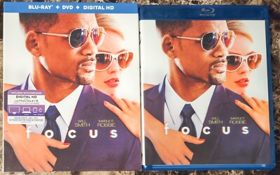 Focus (Blu-ray + DVD + Digital Copy, 2015, 2-Disc Set w Slipcover) Will Smith 883929423972| eBay