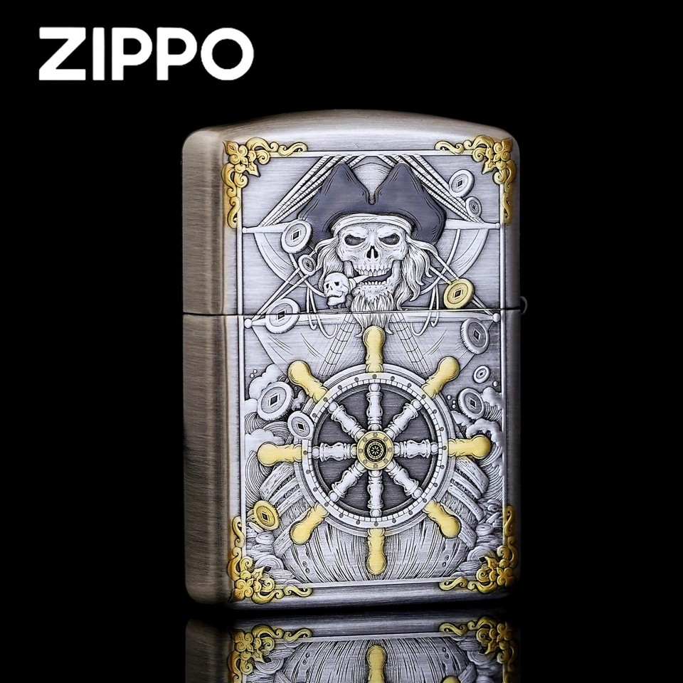 Zippo Armor Pirate Girl Lighter Smoked Silver 3D Engraved Gift | eBay