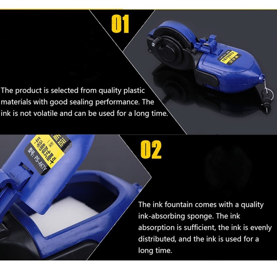 Ink Fountain Marker Scriber 1pc 30M Chalk Lines ABS Plastic Carpenter ...