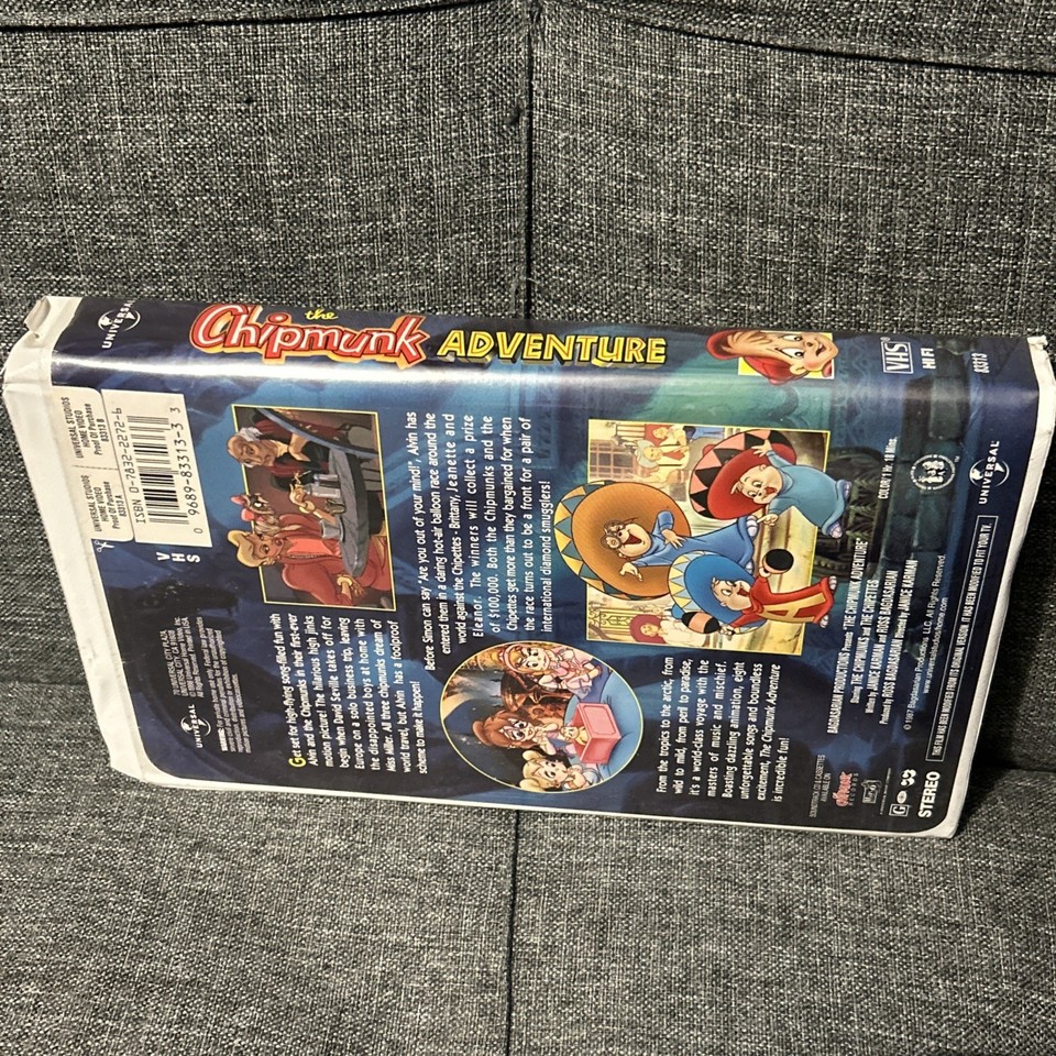 The Chipmunk Adventure VHS Tape Chippettes 1987 Clamshell Case Rare Oop ...